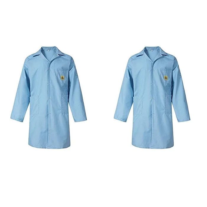 Anti-Static Lab Coat ESD safe Apron-Blue | ESD Clothes